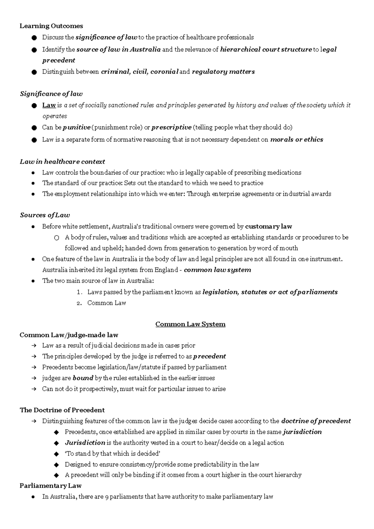 Module 1 Introduction to Law and the Australian Legal System - Learning ...