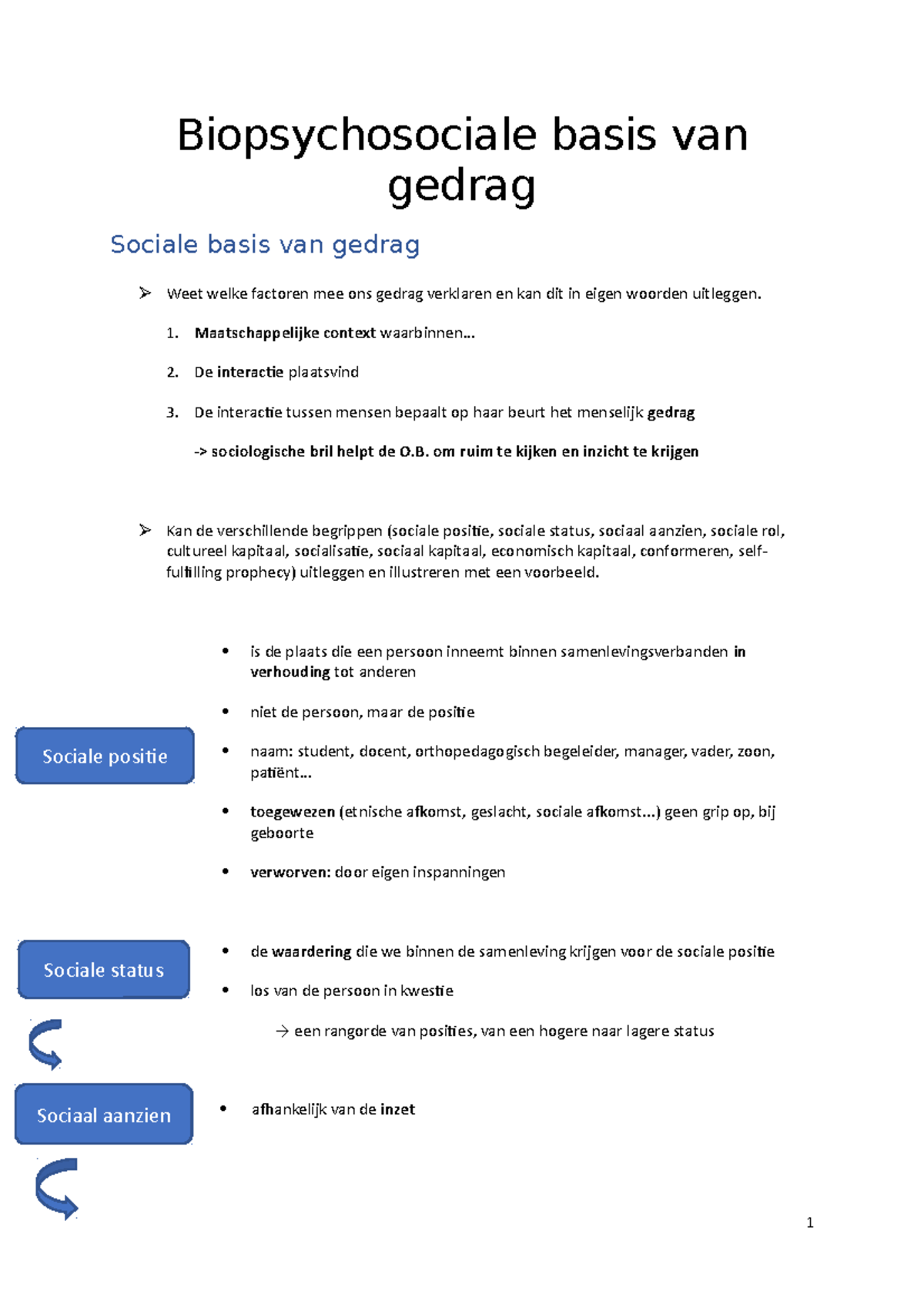 5 Sociale basis van gedrag - Biopsychosociale basis van gedrag Sociale ...