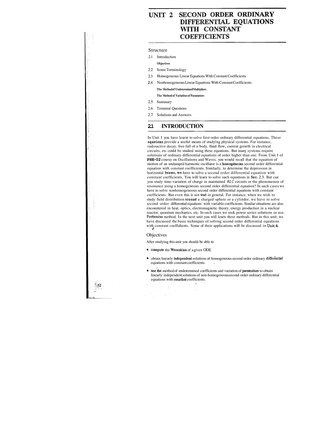 2nd order ODE with constant coeff - WT 2 SECOND WITH CONS COEFFICIENTS ...