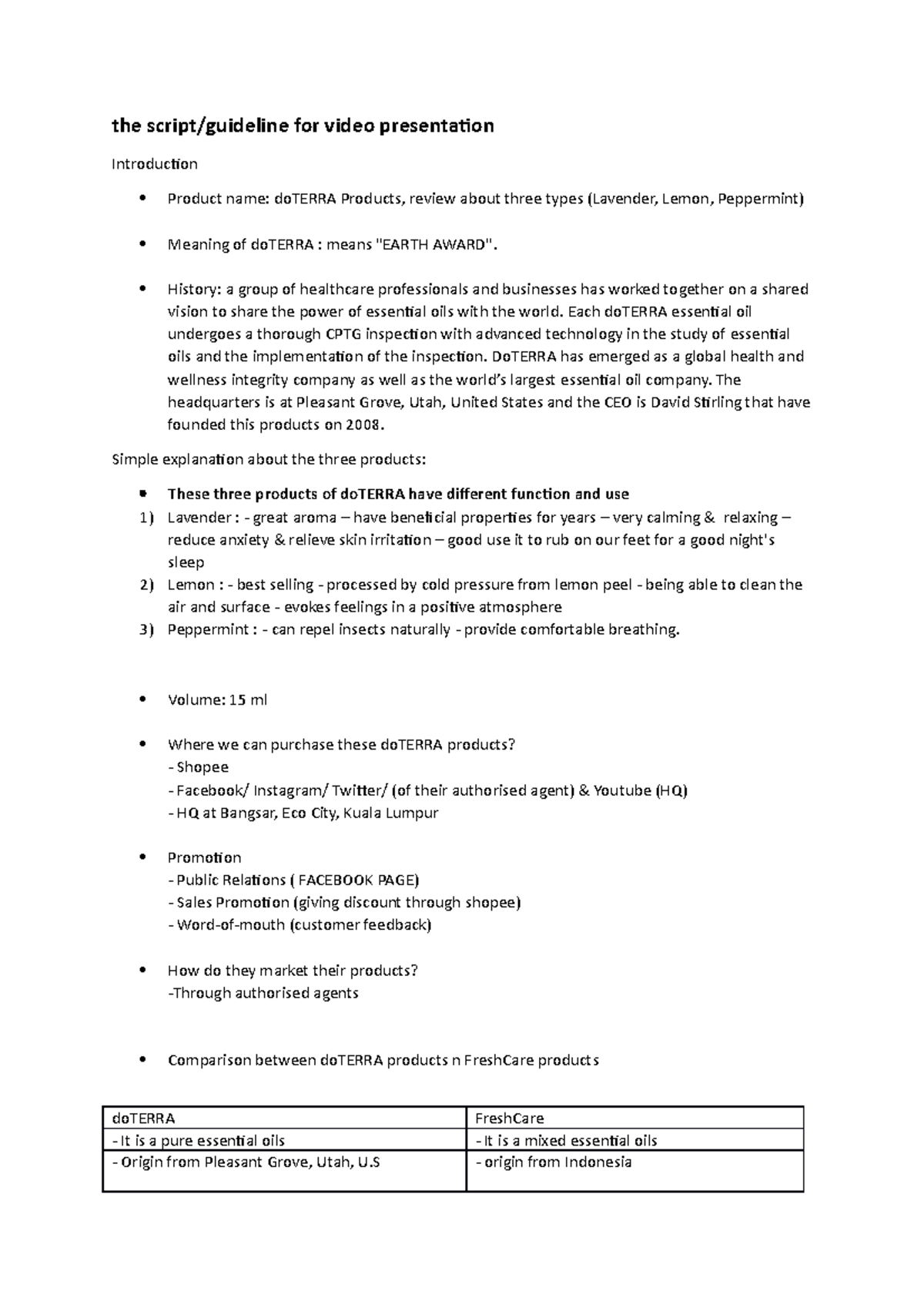 Video Script To Record - the script/guideline for video presentation ...