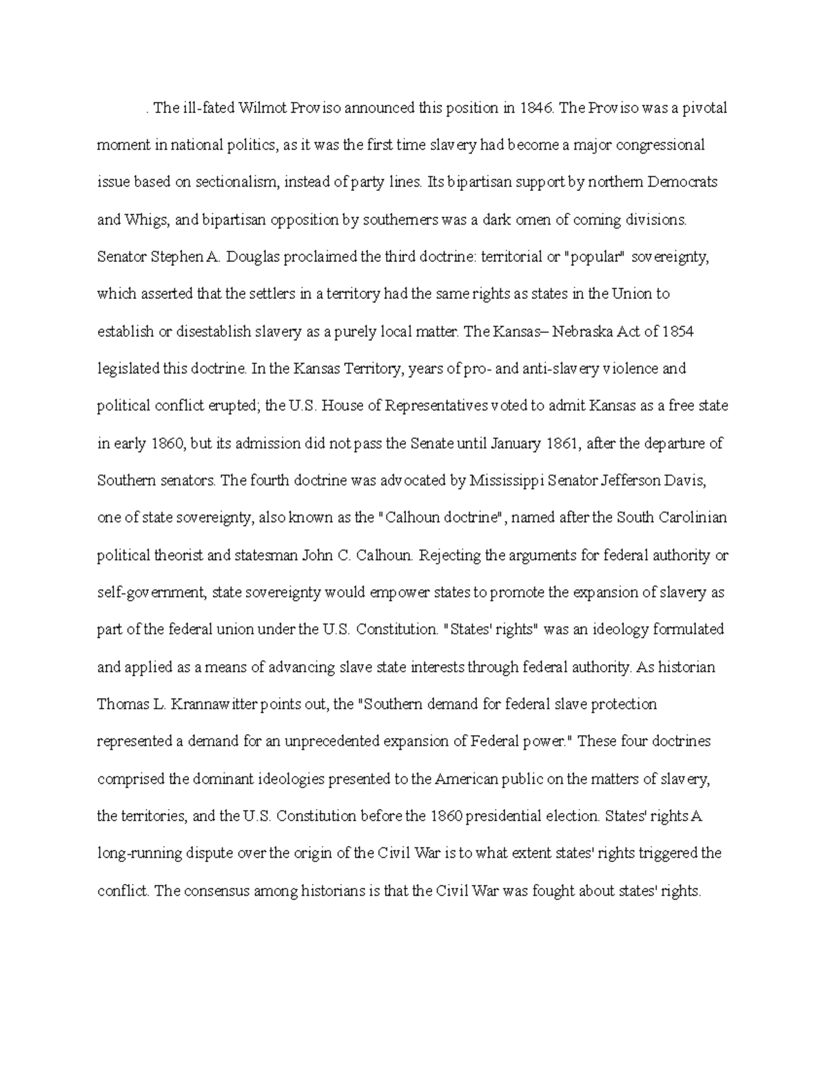 The American Civil War 7 - . The ill-fated Wilmot Proviso announced ...