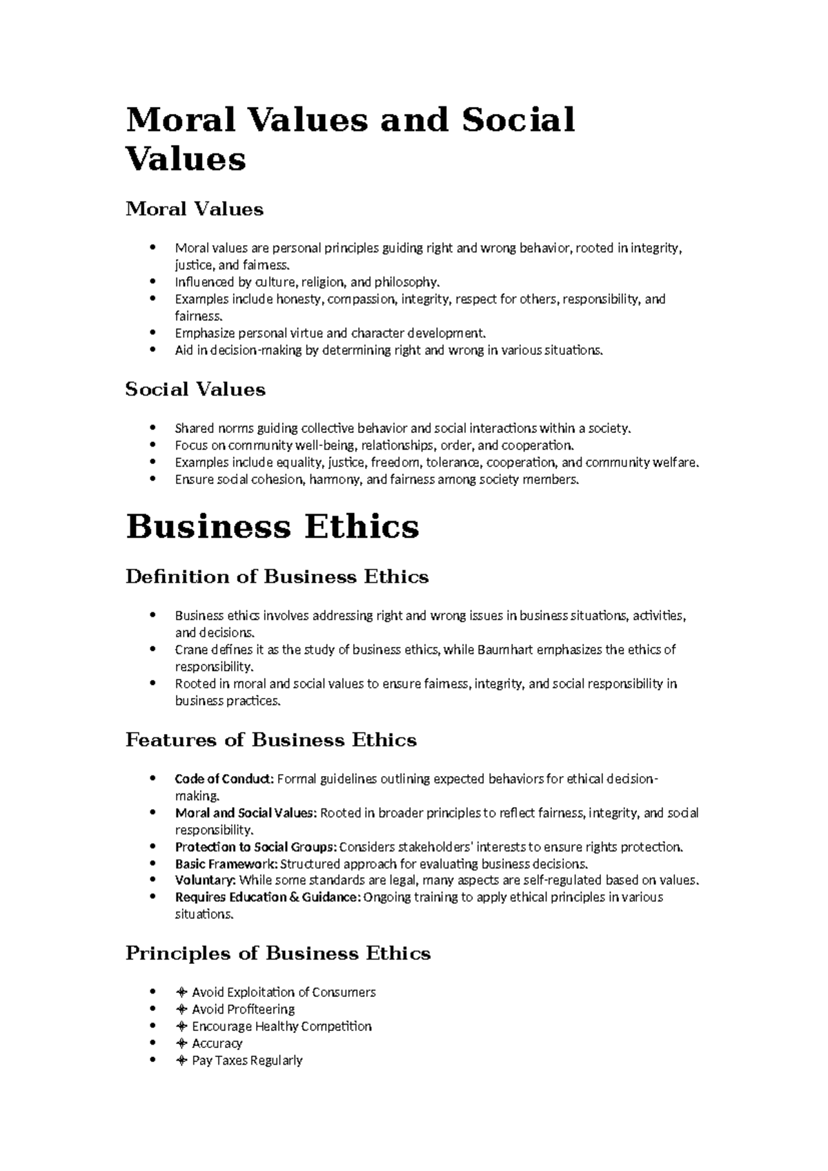 Ethics Reviewer chapter 1 - Moral Values and Social Values Moral Values ...