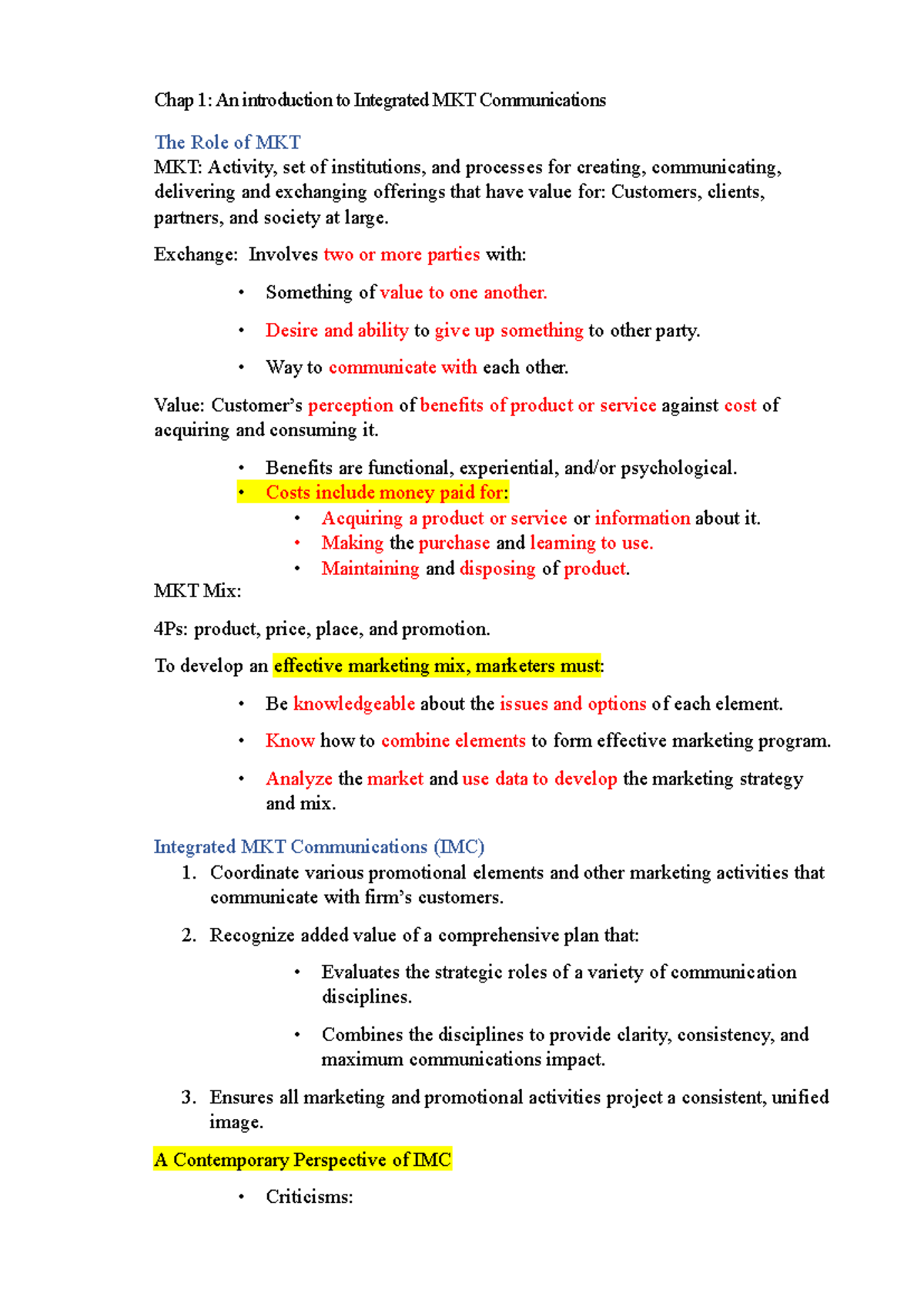 MKT304 - Chap 1: An introduction to Integrated MKT Communications The ...