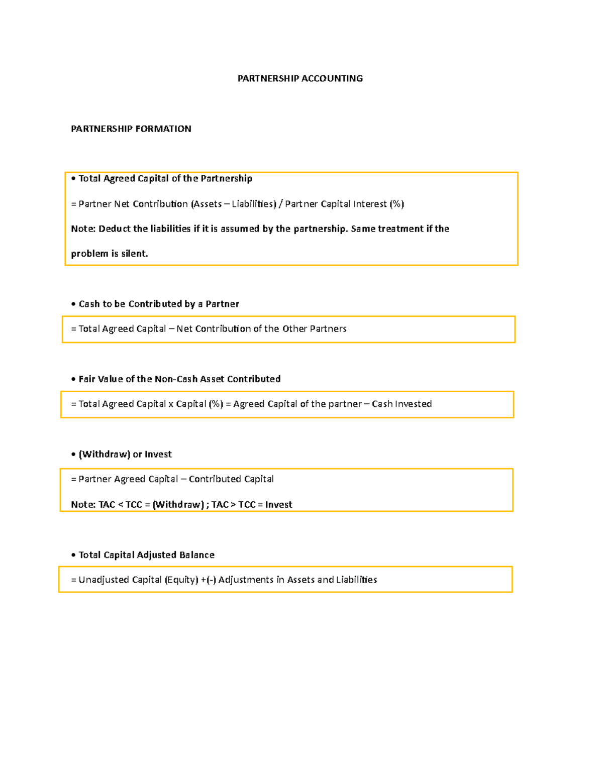 Partnership Accounting - PARTNERSHIP ACCOUNTING PARTNERSHIP FORMATION ...