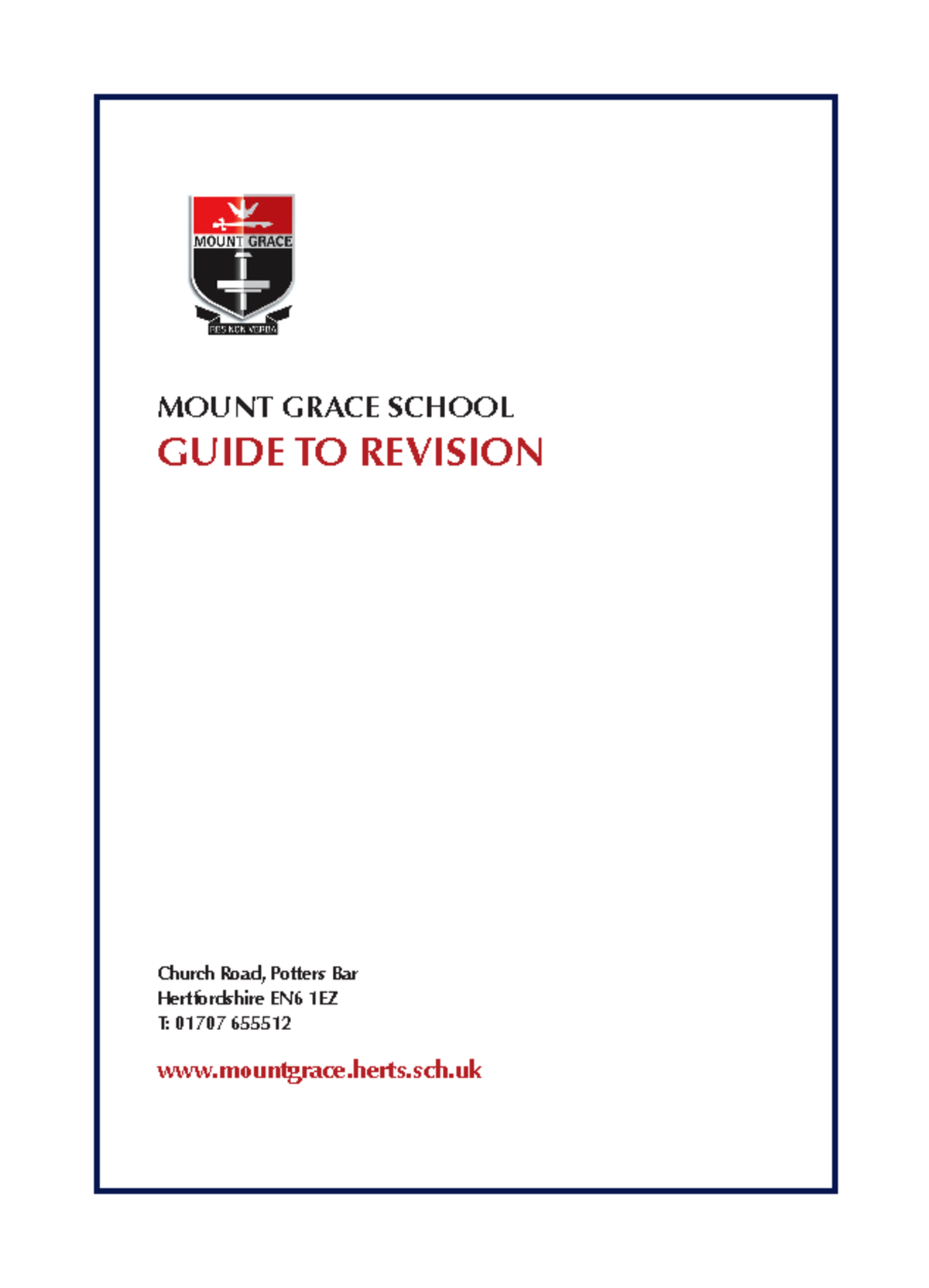 Revision-bookletdjs - Chemistry - MOUNT GRACE SCHOOL GUIDE TO REVISION ...