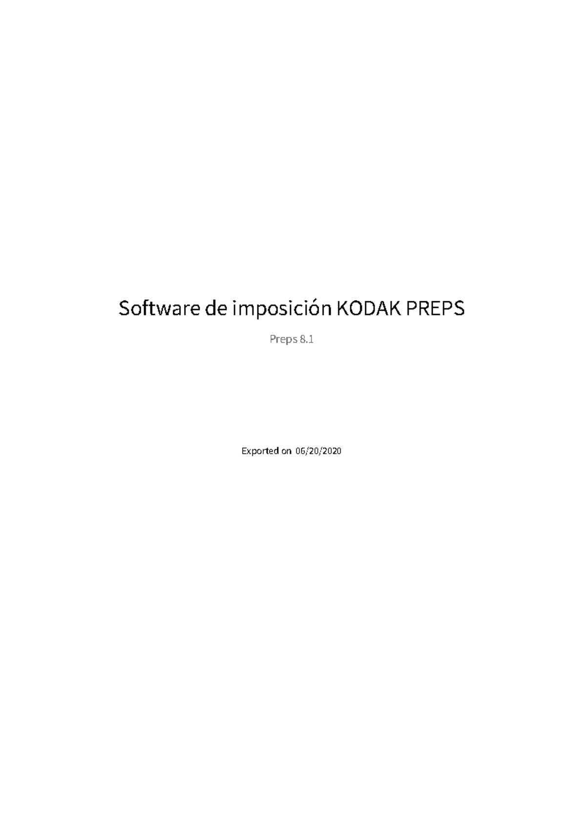 Pdfcoffee - manual - Software de imposición KODAK PREPS Preps 8 ...