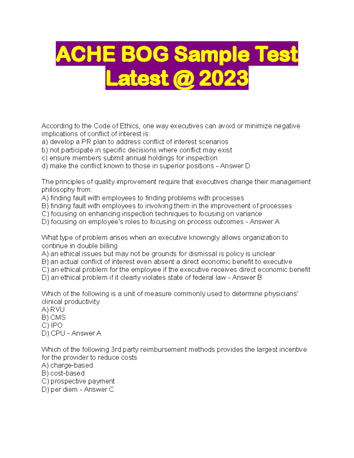 ACHE BOG Sample Test Latest @ 2023 - ACHE BOG Sample Test Latest @ 2 ...