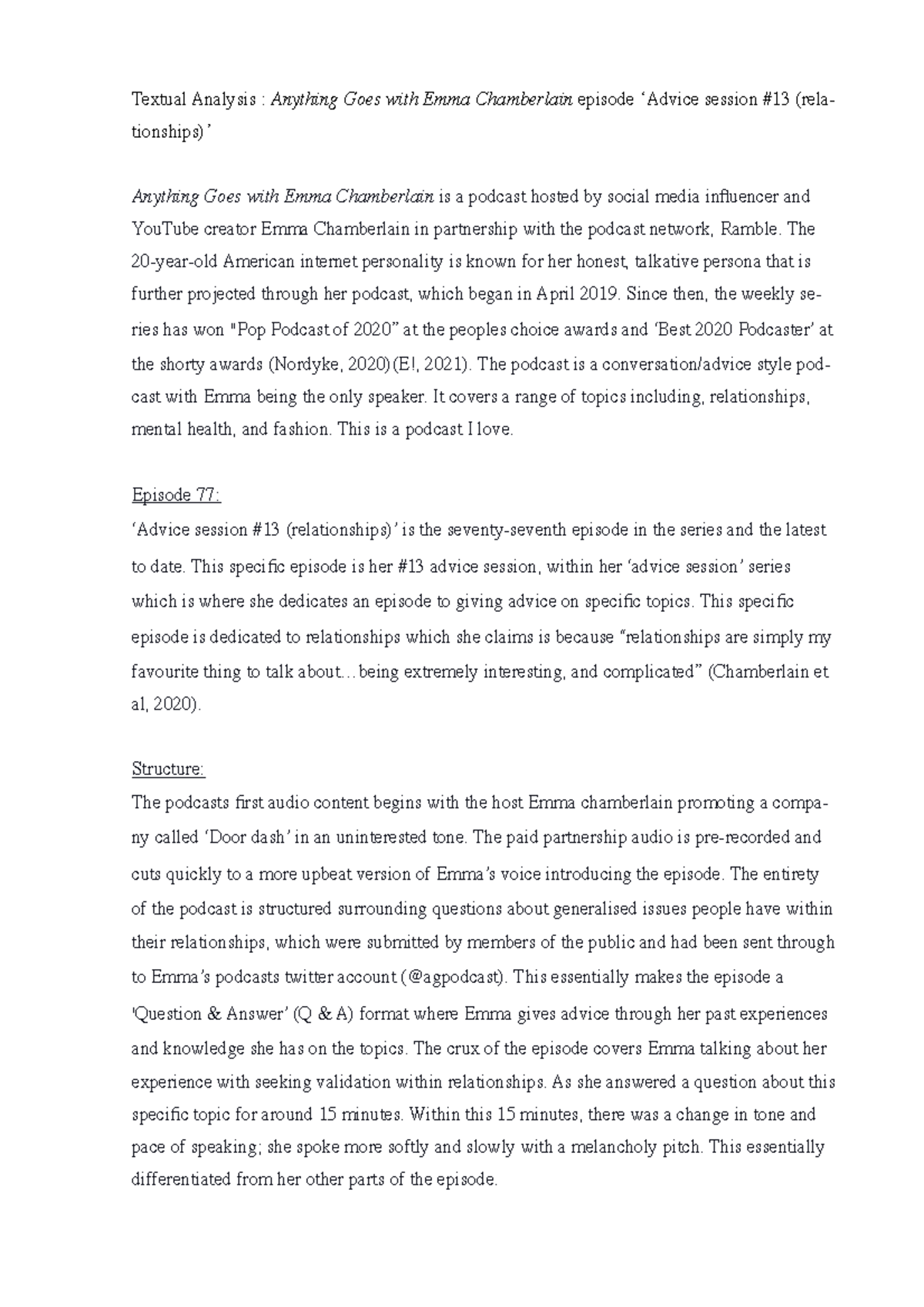 Textual Analysis - Podcast - Podcasting - UCNZ - Studocu