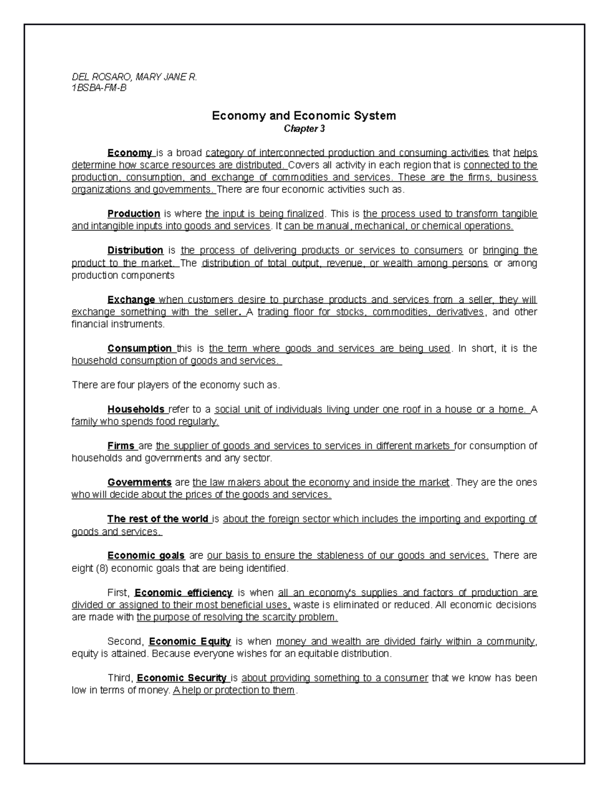Economy and Economic System (Chapter 3) - Business Administration ...