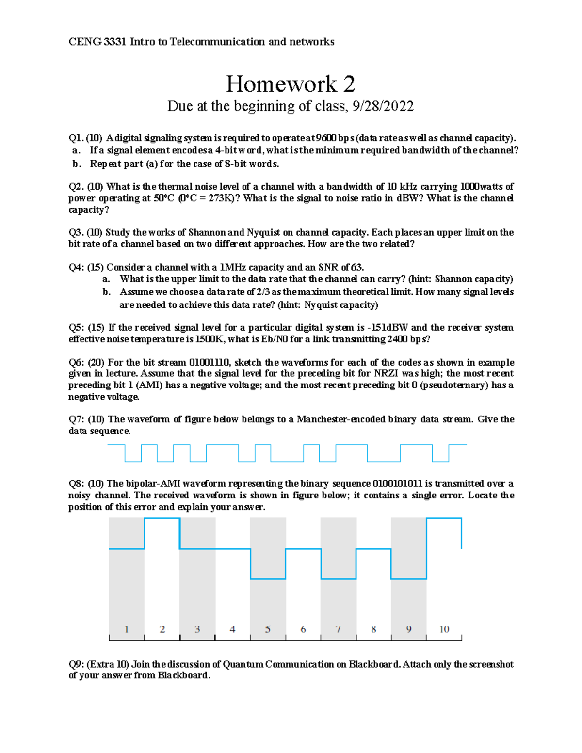 Homework 2 - its the hw to qestions - CENG 3331 Intro to ...