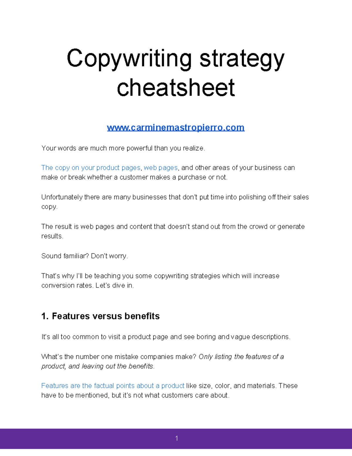 Copywriting-strategy-cheastsheet - Copywriting strategy cheatsheet ...
