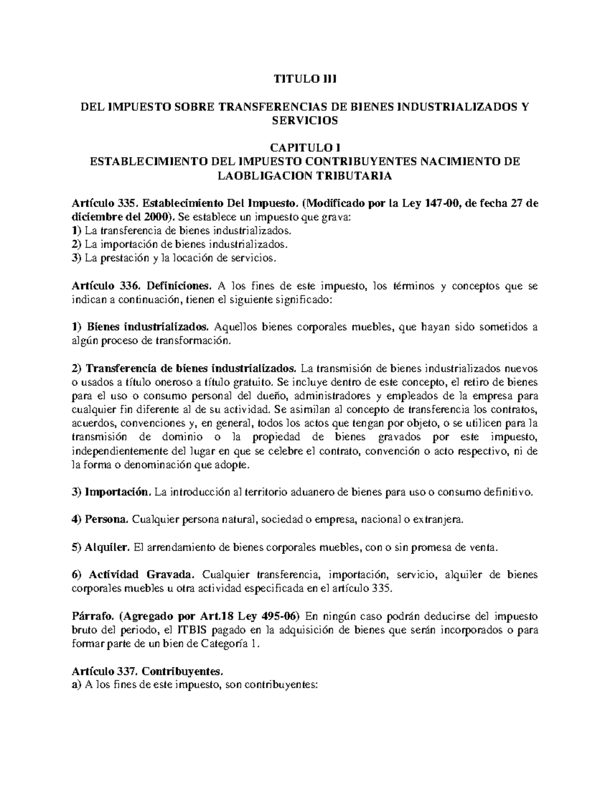 Titulo 3 Ambz Titulo Iii Del Impuesto Sobre Transferencias De Bienes Industrializados Y