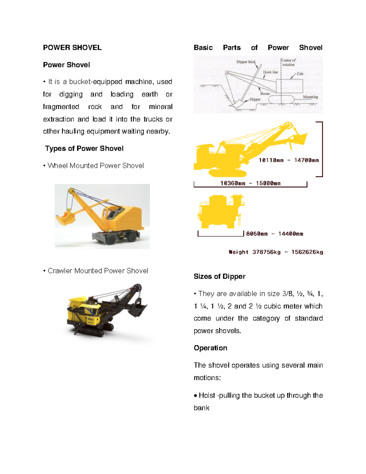 CMPM Power Shovel AND Front-END Loader - POWER SHOVEL Power Shovel It ...