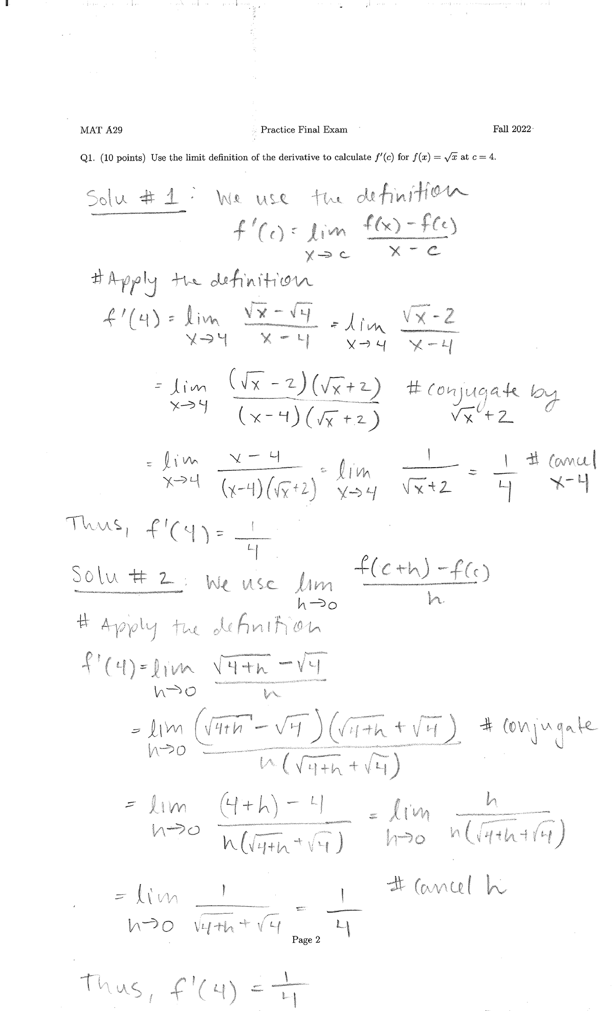 Practice-exam-solutions - MATA29 - Studocu