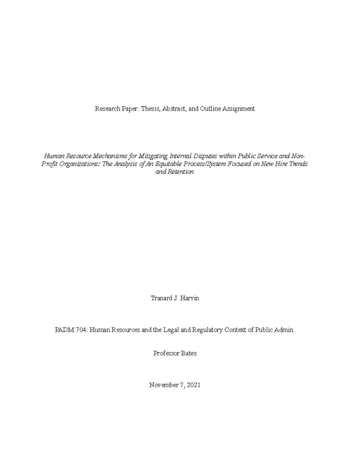 (Restart)Research Paper- Thesis, Abstract, and Outline Assignment ...