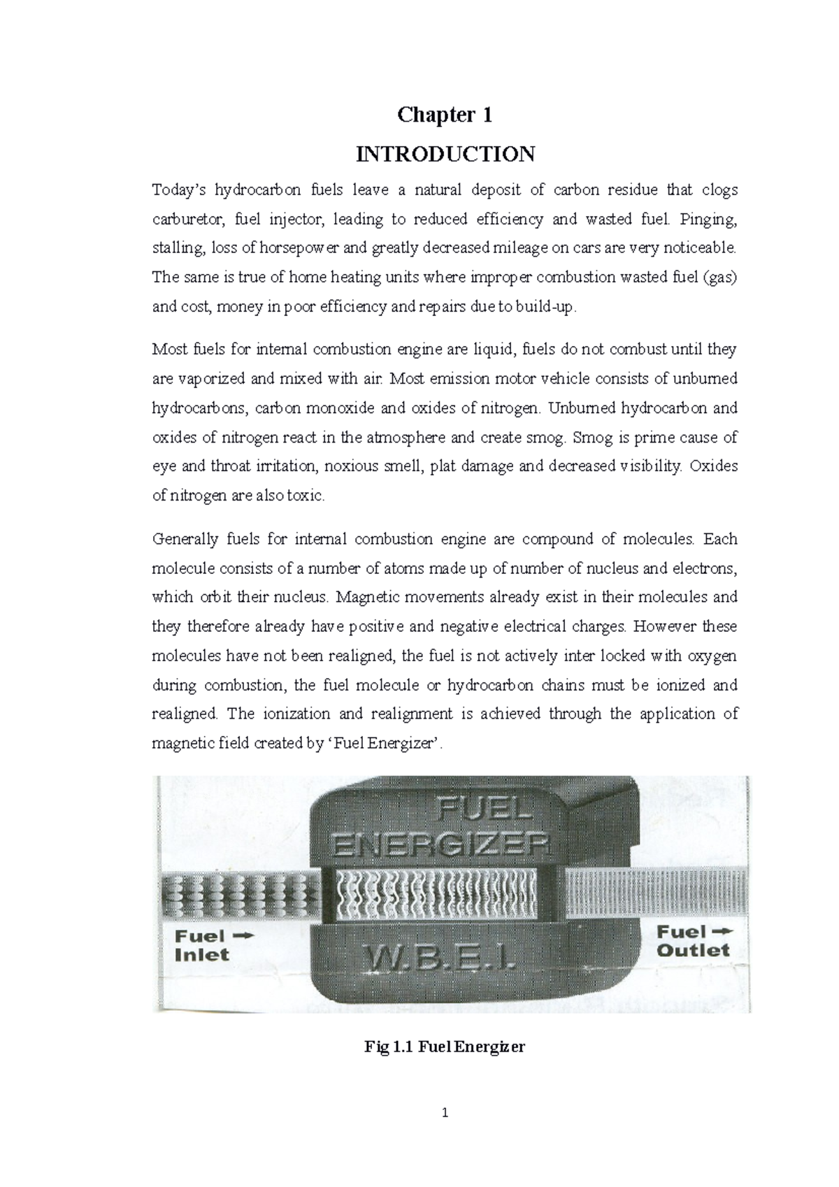 Arjunvv - Fuel Energizer - Chapter 1 INTRODUCTION Today’s hydrocarbon ...