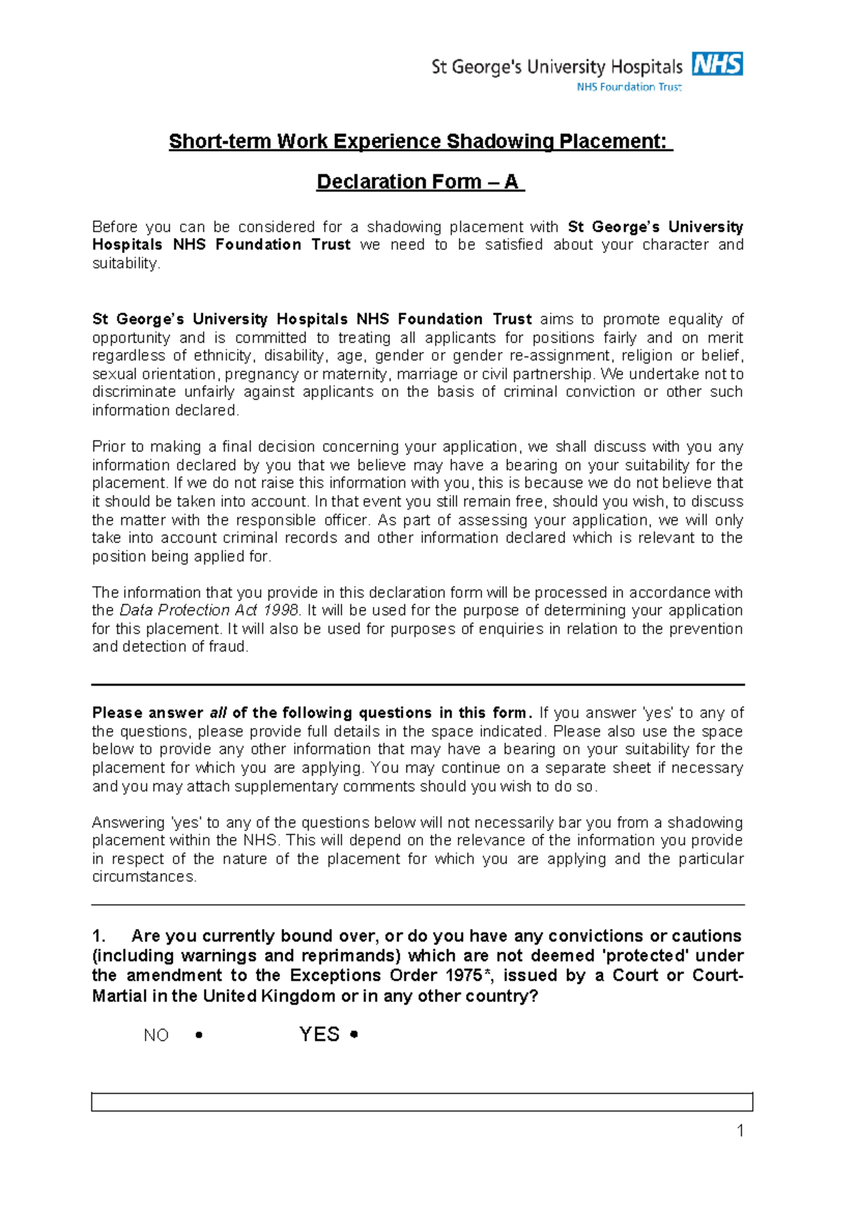 Work-experience-declaration-form-a-for-over-18-s - Short-term Work ...