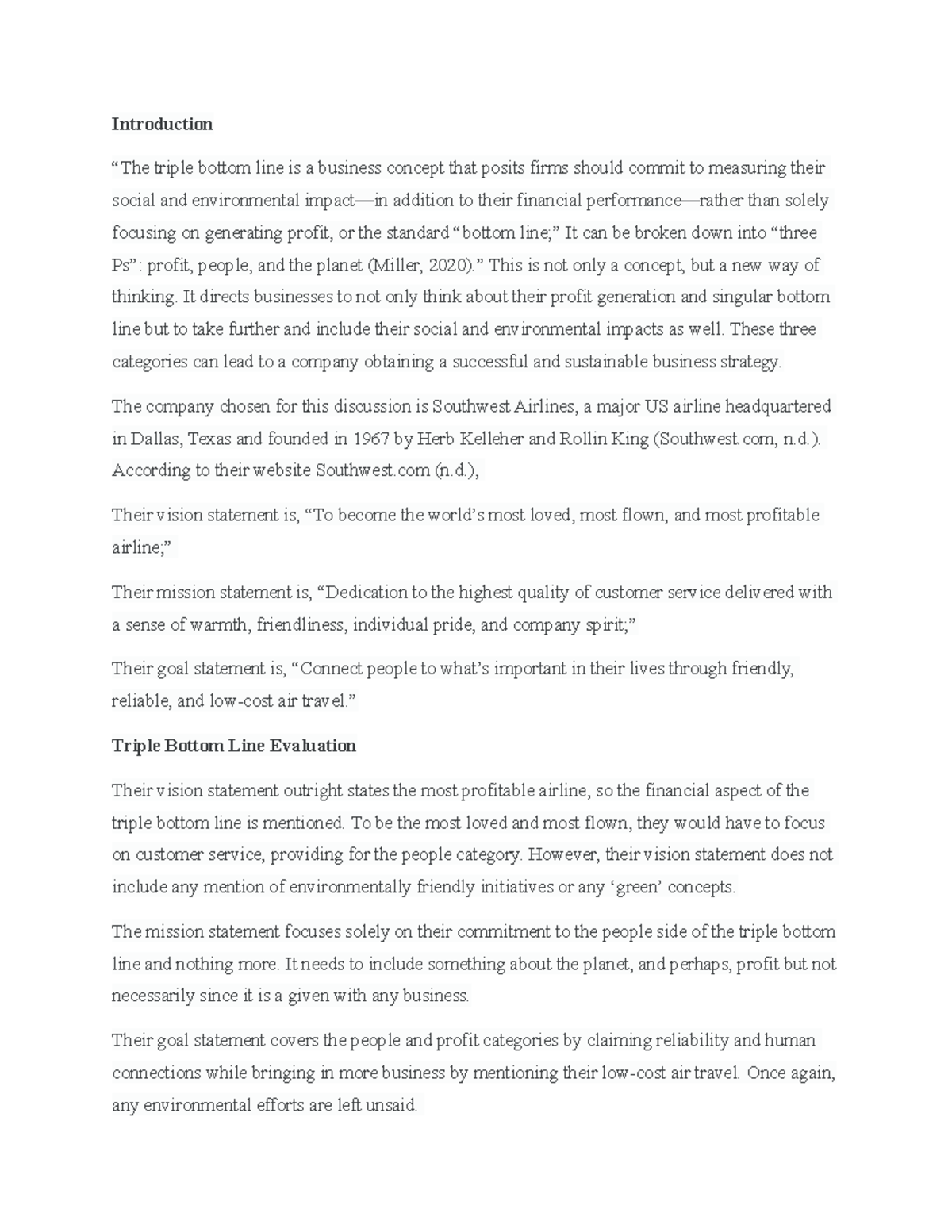 Week 2 Discussion- SM - Introduction “The triple bottom line is a ...