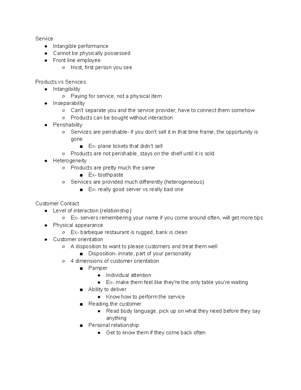 Lecture 11 Notes- Dr. Todd Donavan - Service Intangible performance ...