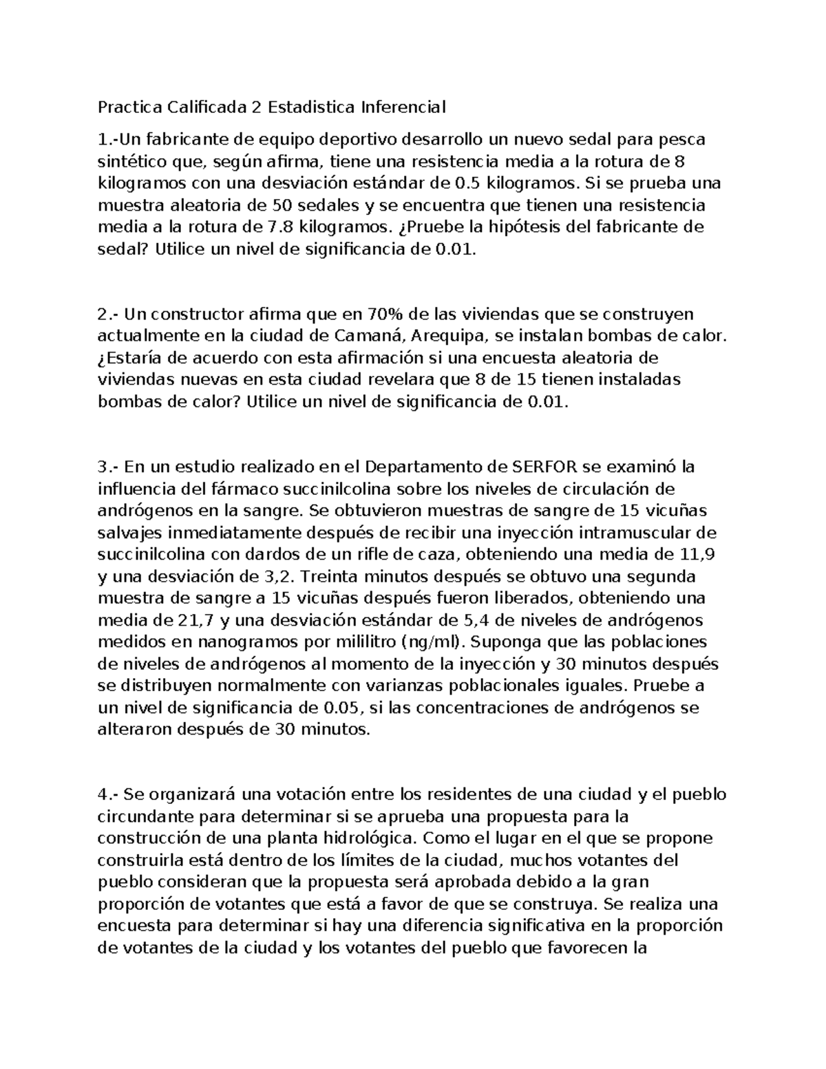 Pc2 - SADASDASDASD ASD ASD ASDAS - Practica Calificada 2 Estadistica ...