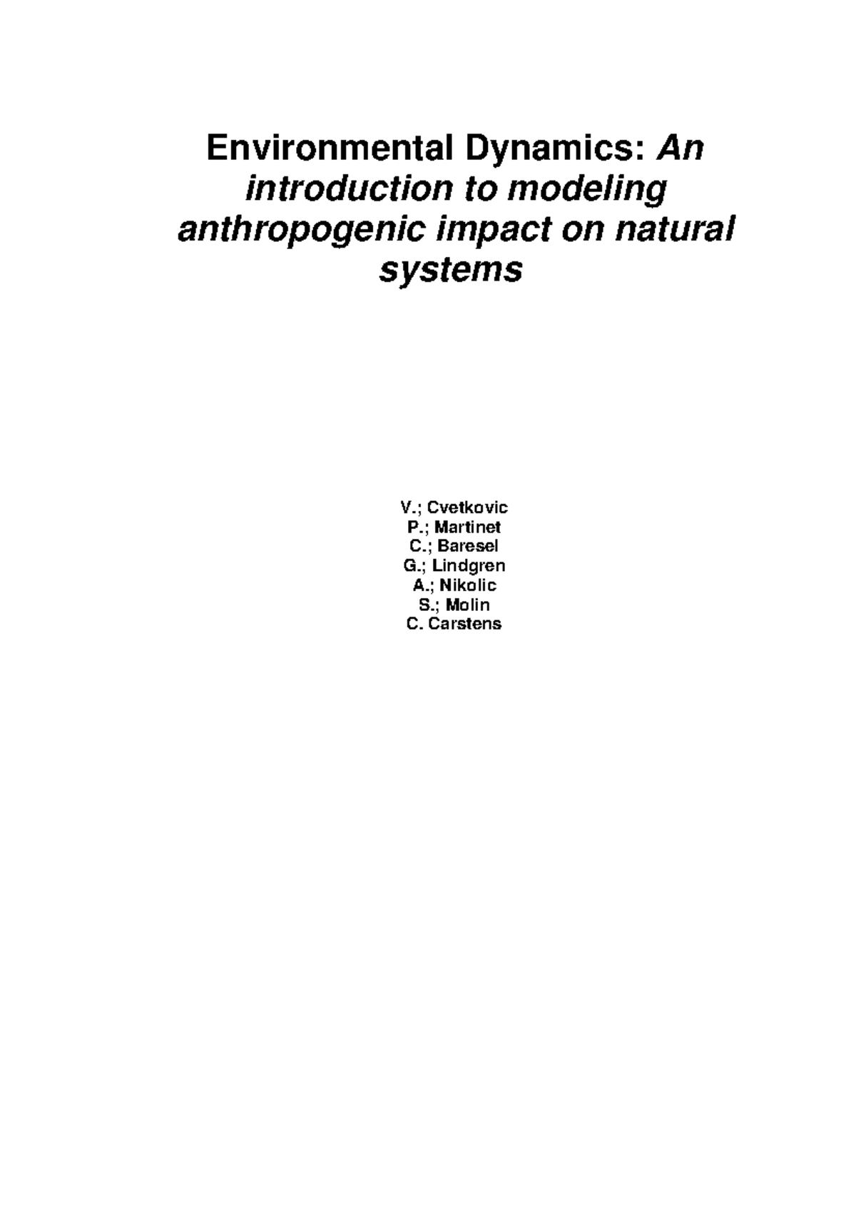 ED Course compendium - Useful reading for enviromental dynamics ...