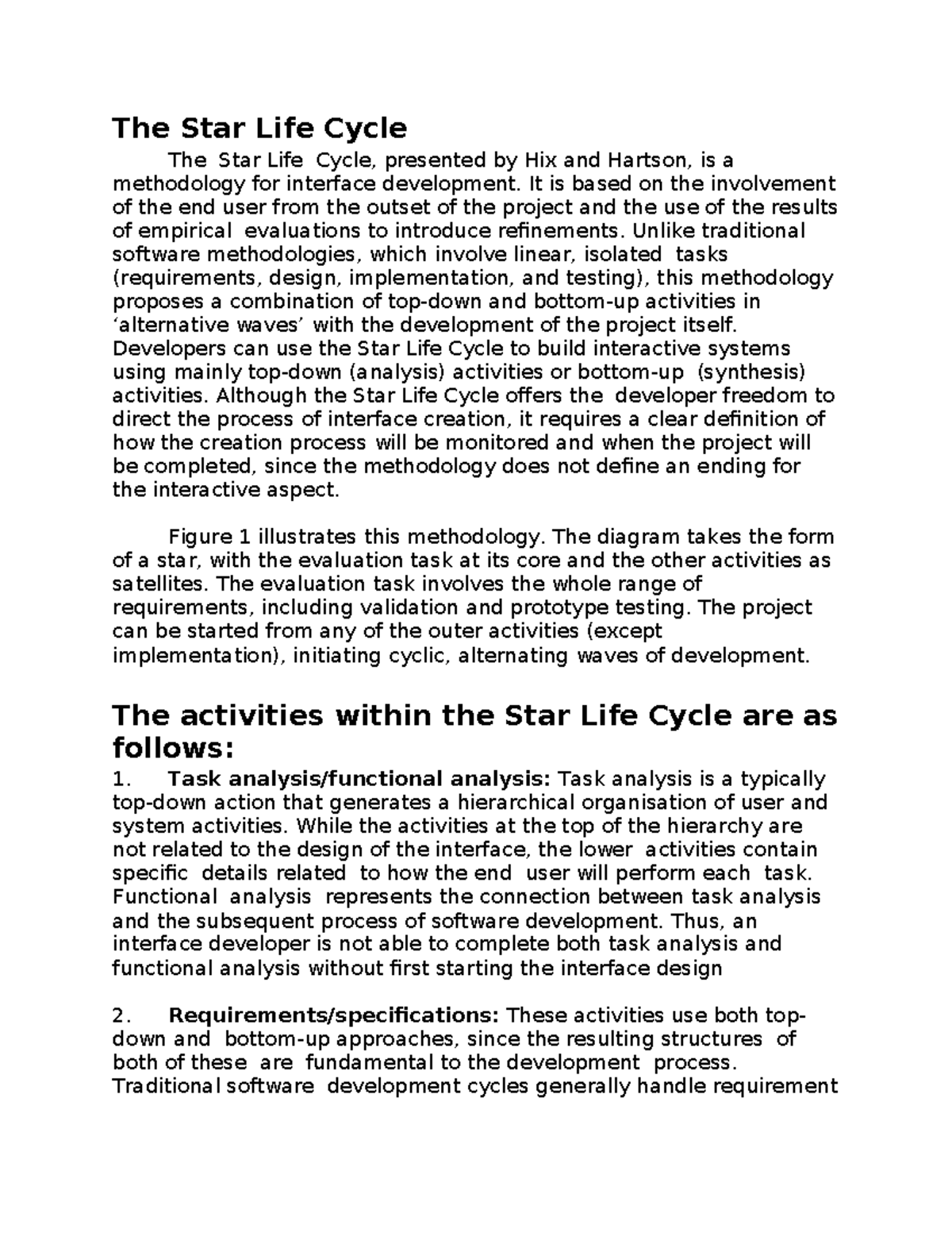 The Star Life Cycle - It is based on the involvement of the end user ...