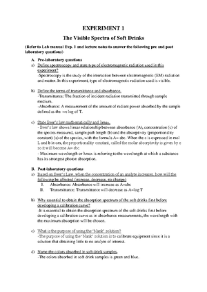 FTIR SWR - FTIR lab report - EXPERIMENT 2 Fourier Transform Infrared Spectroscopy (FTIR) A ...