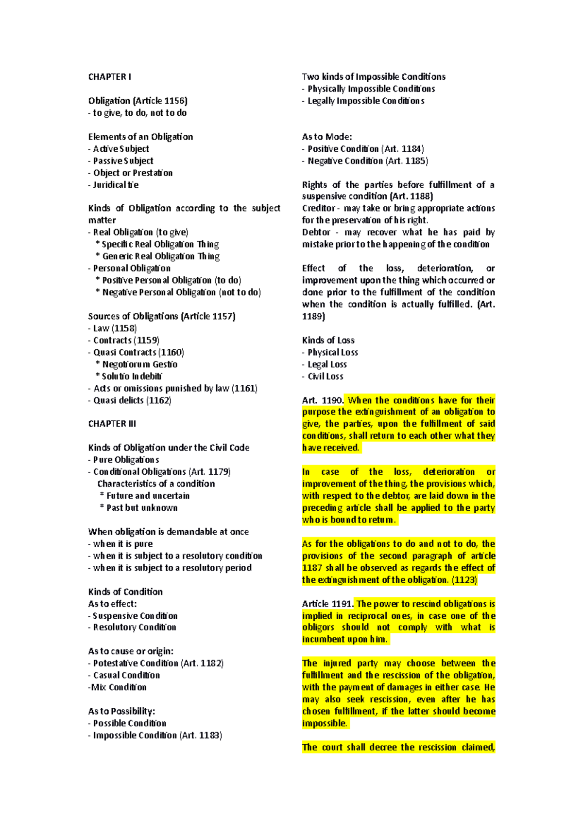 The Law On Obligations and Contracts by Hector S. De Leon and Hector M ...