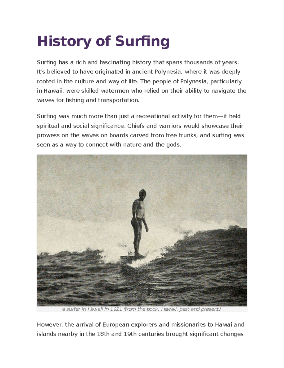 History of Surfing - game - History of Surfing Surfing has a rich and ...