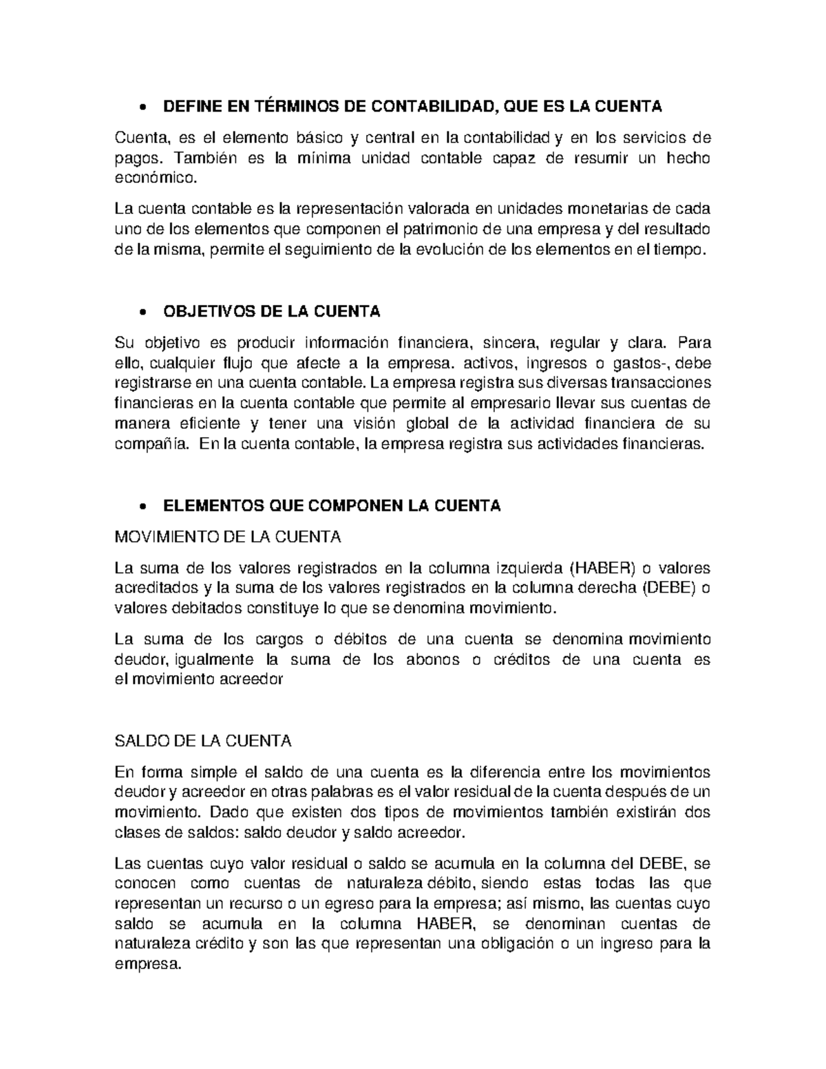 Define en términos de contabilidad - • DEFINE EN TÉRMINOS DE ...