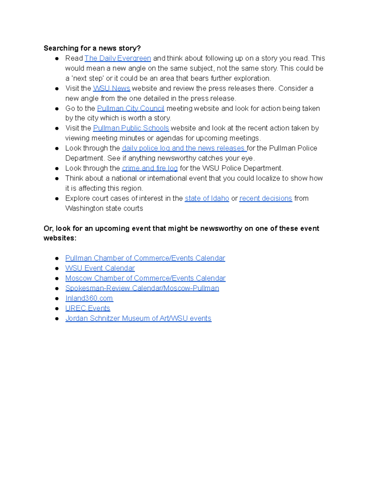 NEWS Story Resources - Searching for a news story? Read The Daily ...