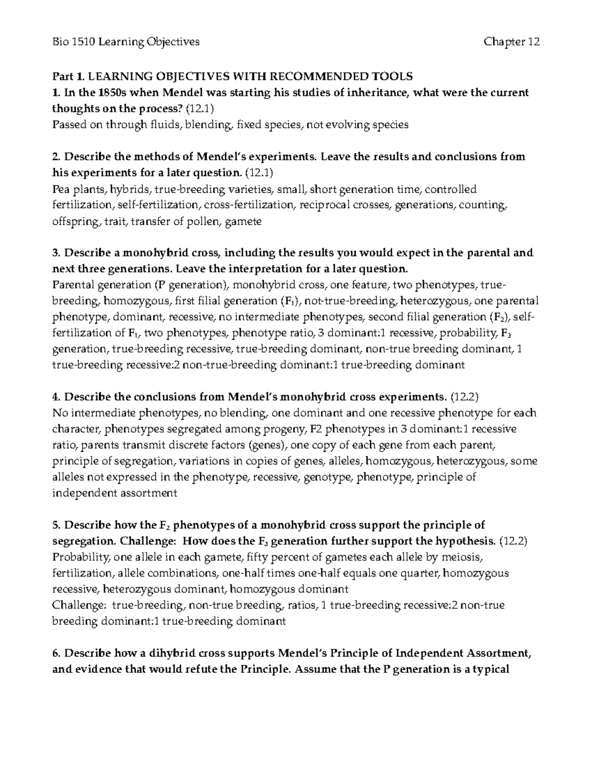 Bio1510W18 Learning Objectives Ch 12 - Bio 1510 Learning Objectives ...