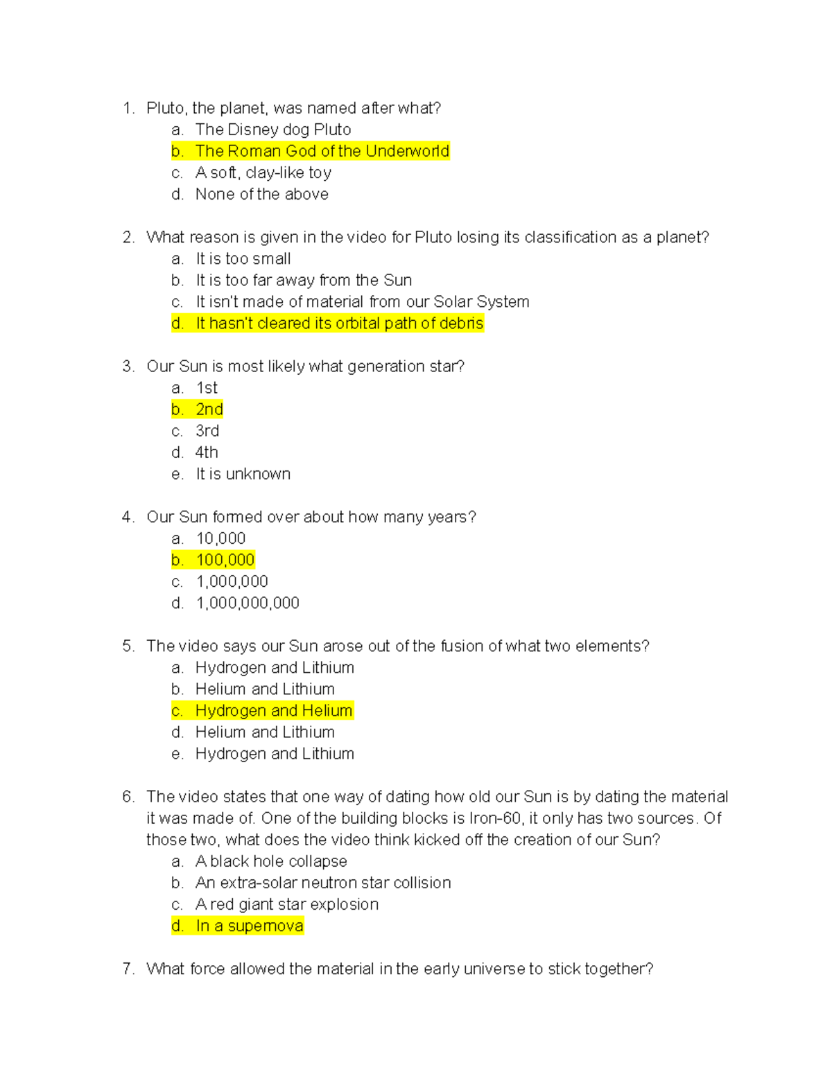 Planetary Formation Study Guide-3 - Pluto, the planet, was named after ...