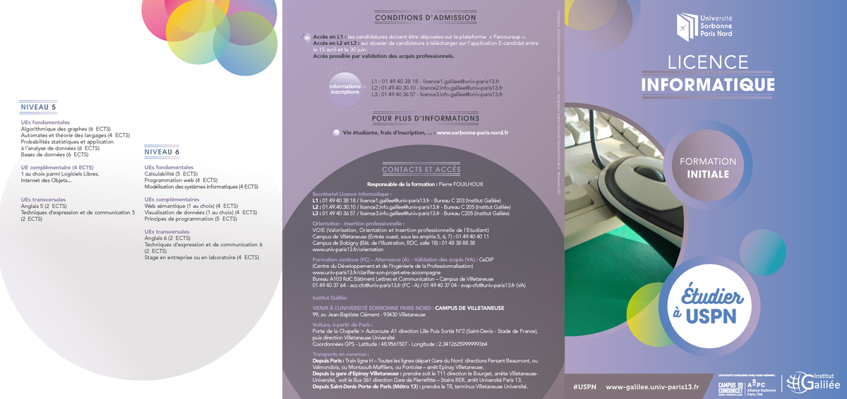 Licence INFO - Cours d'informatique - FORMATION INITIALE Accès en L1 : les candidatures doivent ...