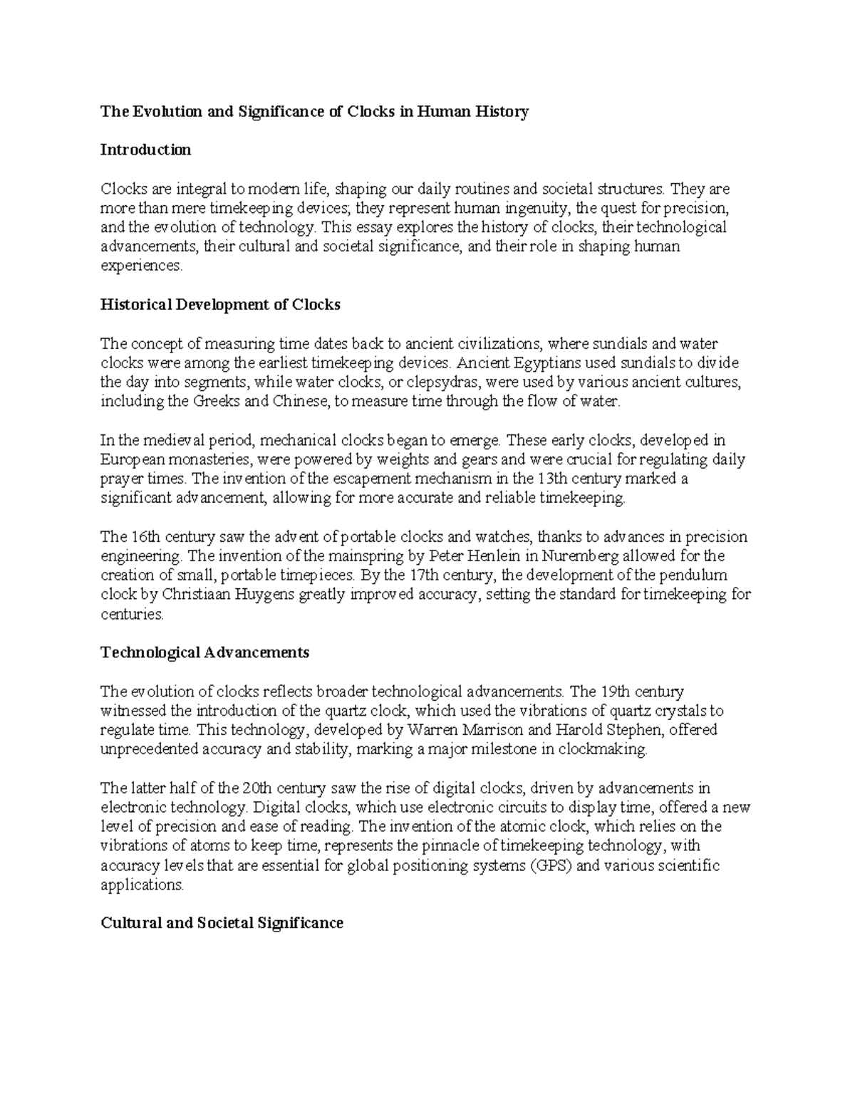 The Evolution and Significance of Clocks in Human History - The ...