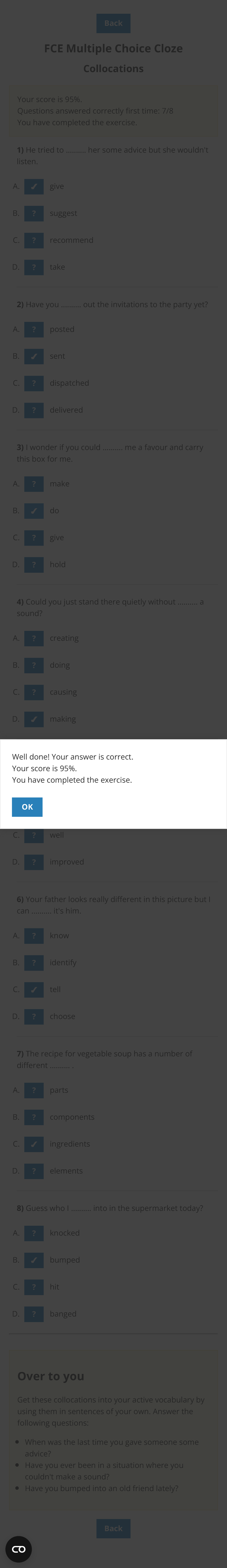 B2 First, Cambridge English First (FCE) practise collocations for the ...