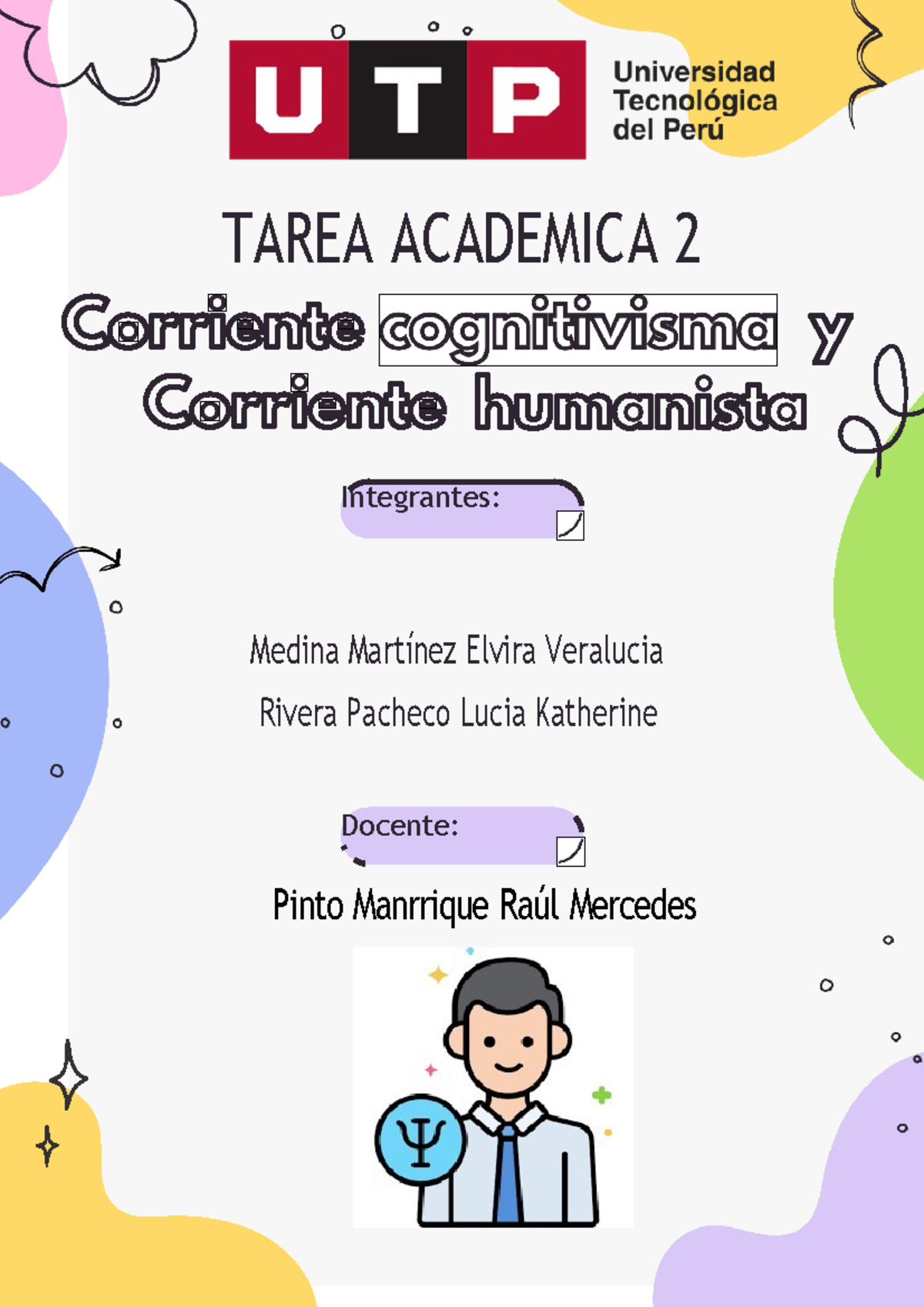 Documento A4 Portada Carátula Informe de Proyecto Doodle Orgánico ...