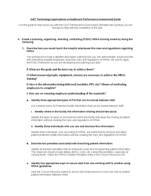 C427 PA Revised - A a planning, organizing, directing, controlling ...