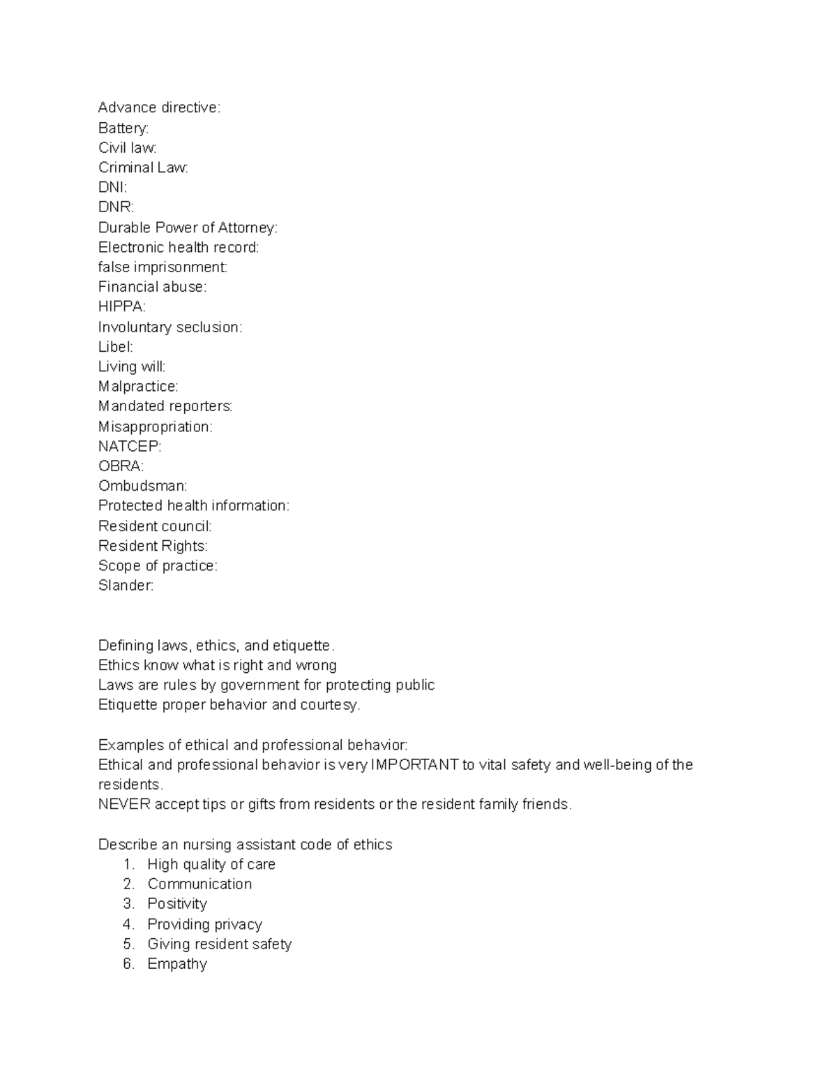 Untitled document - helpful - Advance directive: Battery: Civil law ...