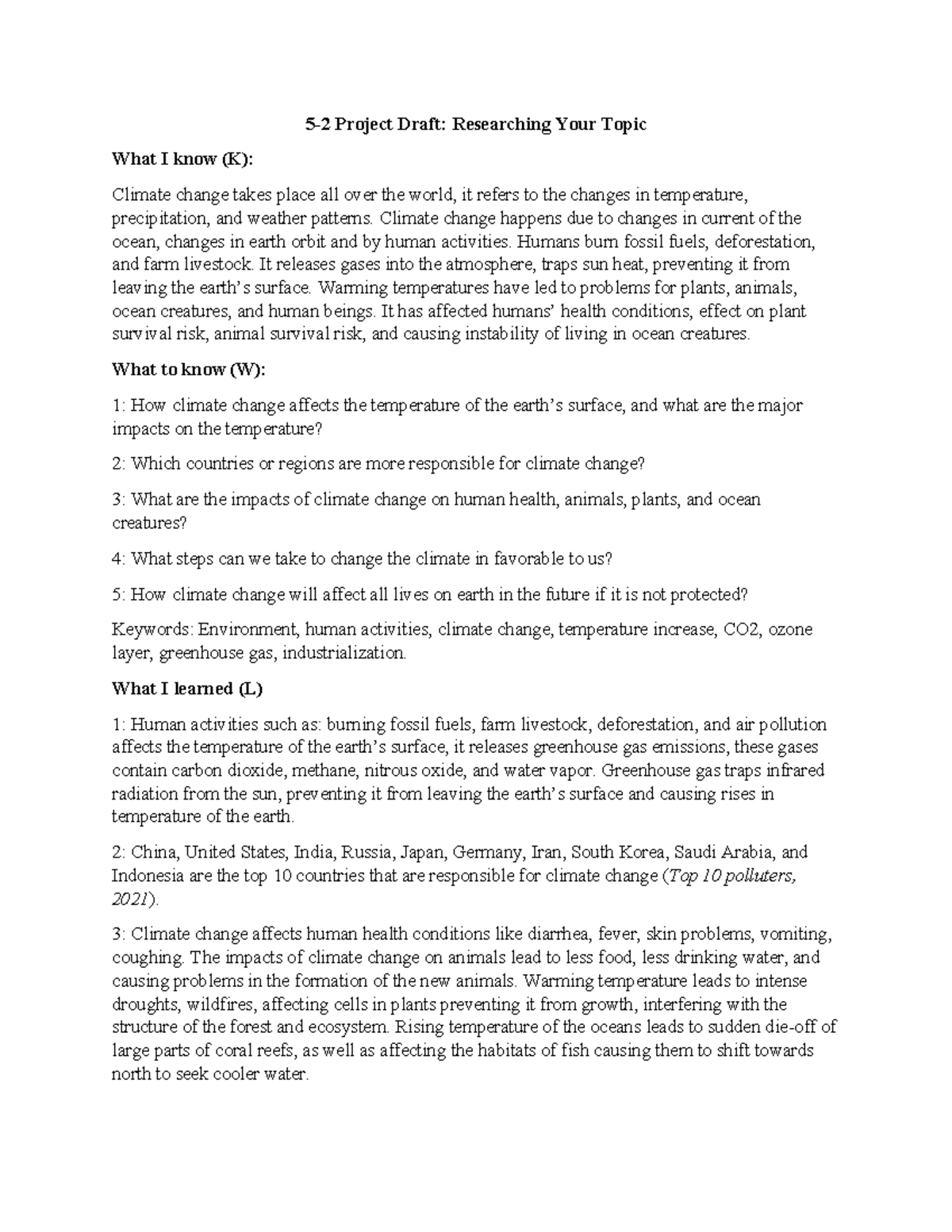 Module 5 Project - 5-2 Project Draft: Researching Your Topic What I ...