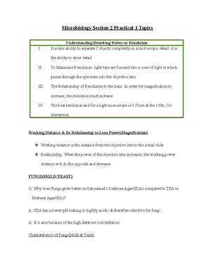 Microbiology Practical One Section 2 Topics - Microbiology Section 2 ...