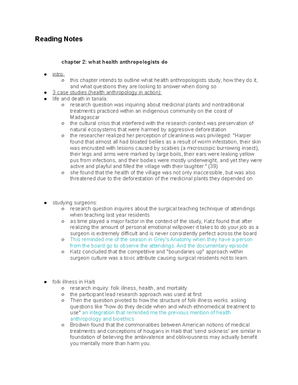 Week 2 Reading and In Class Notes - Reading Notes chapter 2: what ...