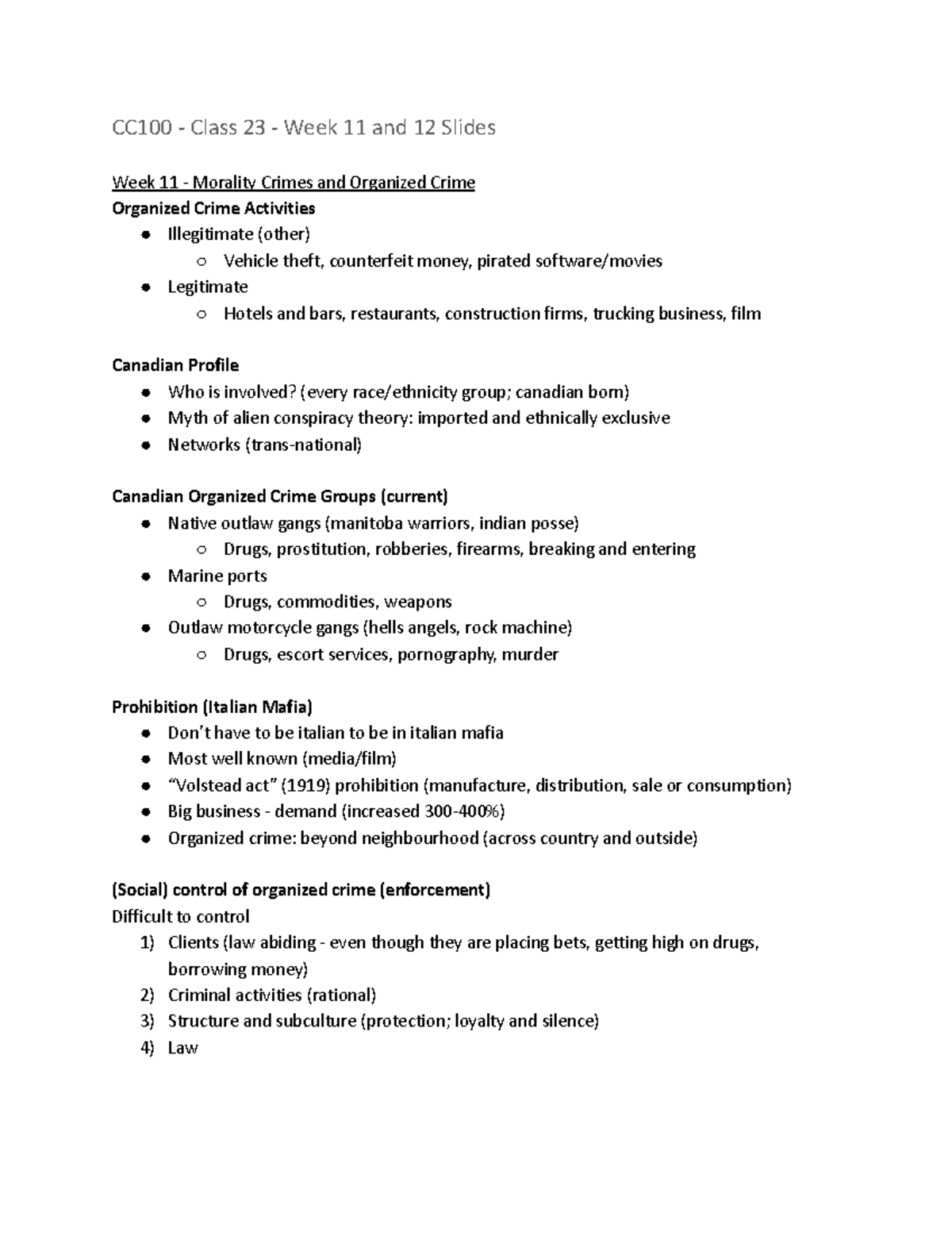 CC100 - Class 23 - Week 11 and 12 Slides - CC100 - Class 23 - Week 11 ...