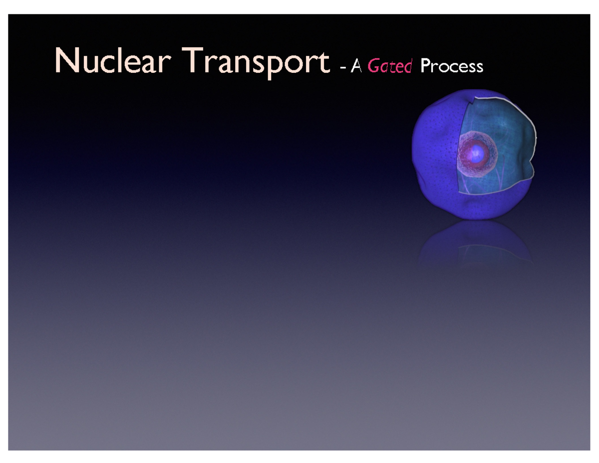 Nuclear and Mitochondrial Import - Nuclear Transport - A Gated Process ...