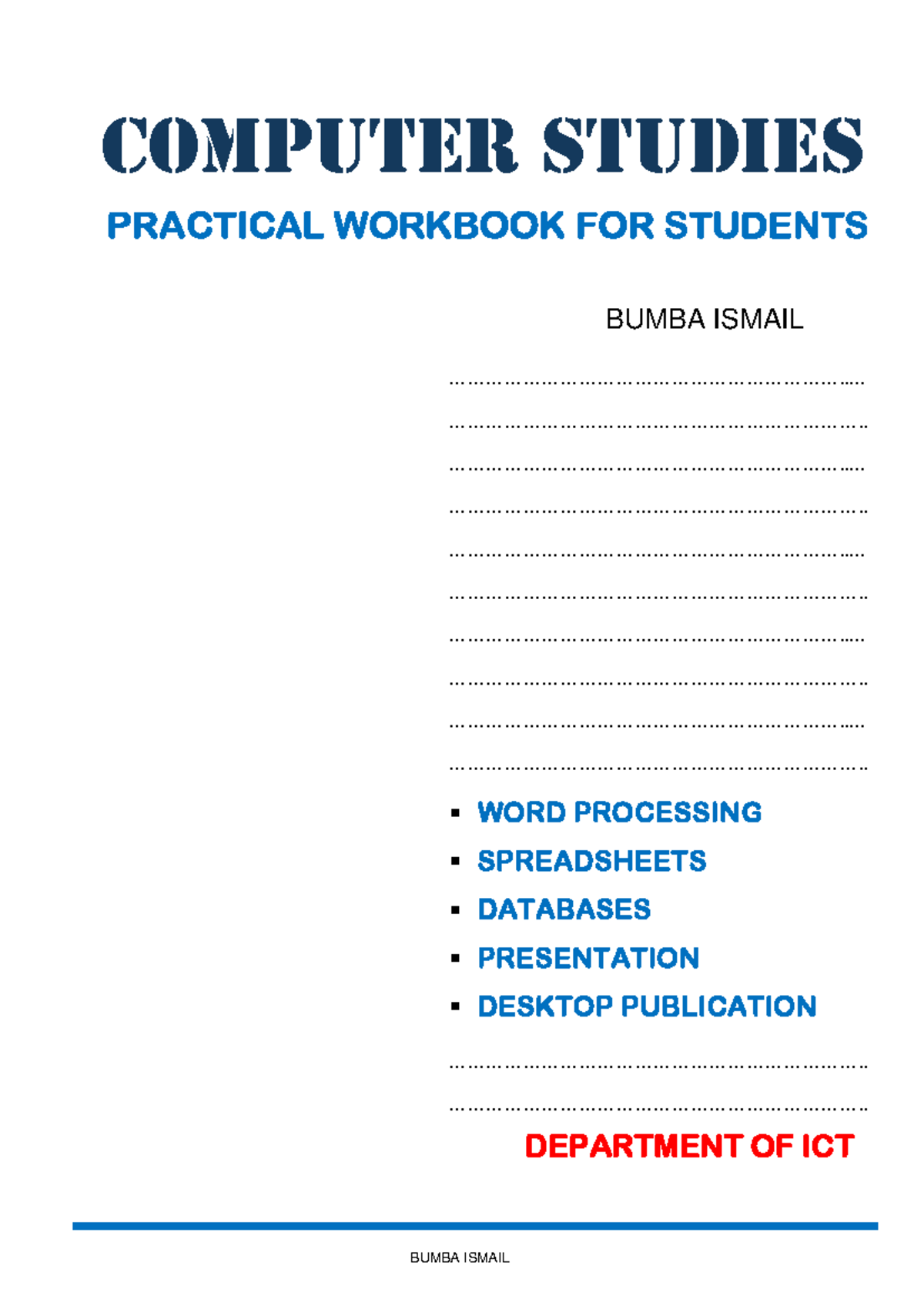 Practical- Workbook - Notes for learners - PRACTICAL WORKBOOK FOR ...