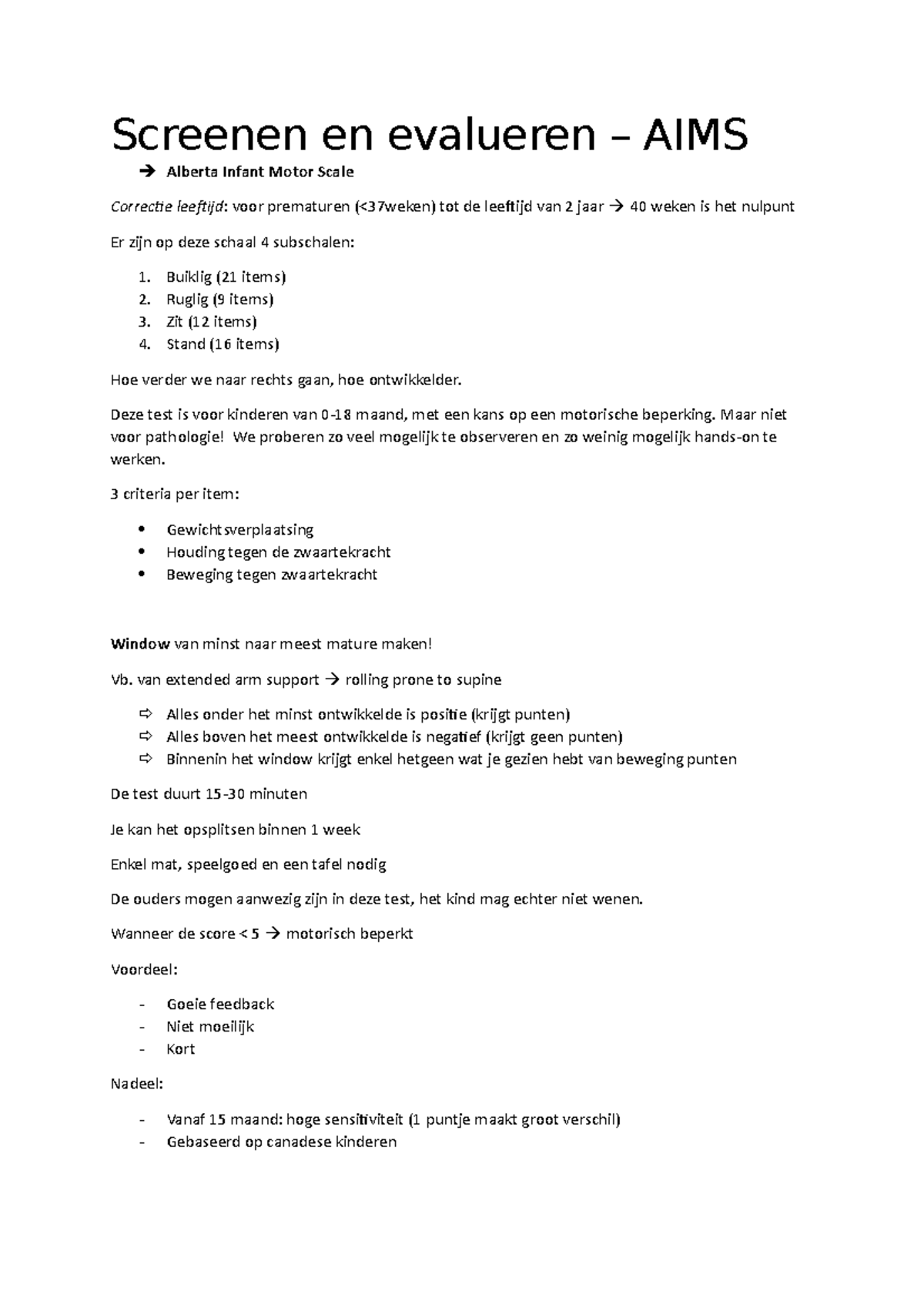 Screenen en evalueren - AIMS - Screenen en evalueren AIMS Alberta ...