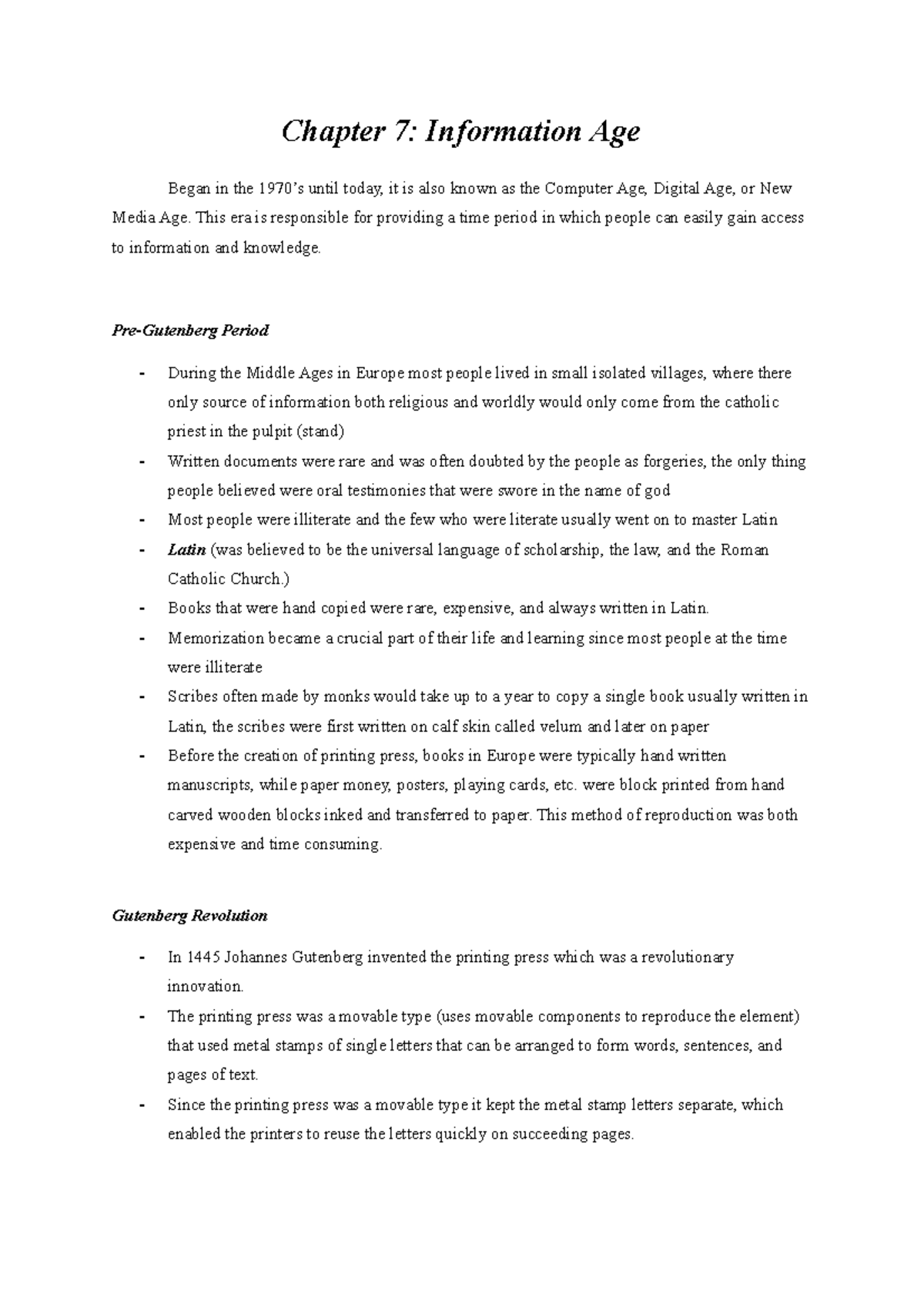 Information Age - Chapter 7: Information Age Began in the 1970’s until ...