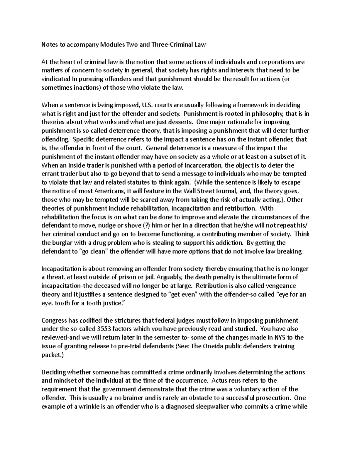 Notes to accompany Modules Two and Three - Notes to accompany Modules ...