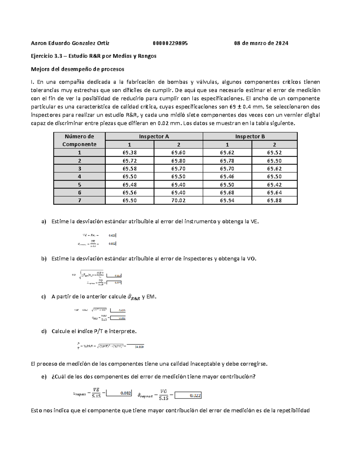 Ejercicio 3.3 - Estudio R&R por medias y rangos - Aaron Eduardo ...