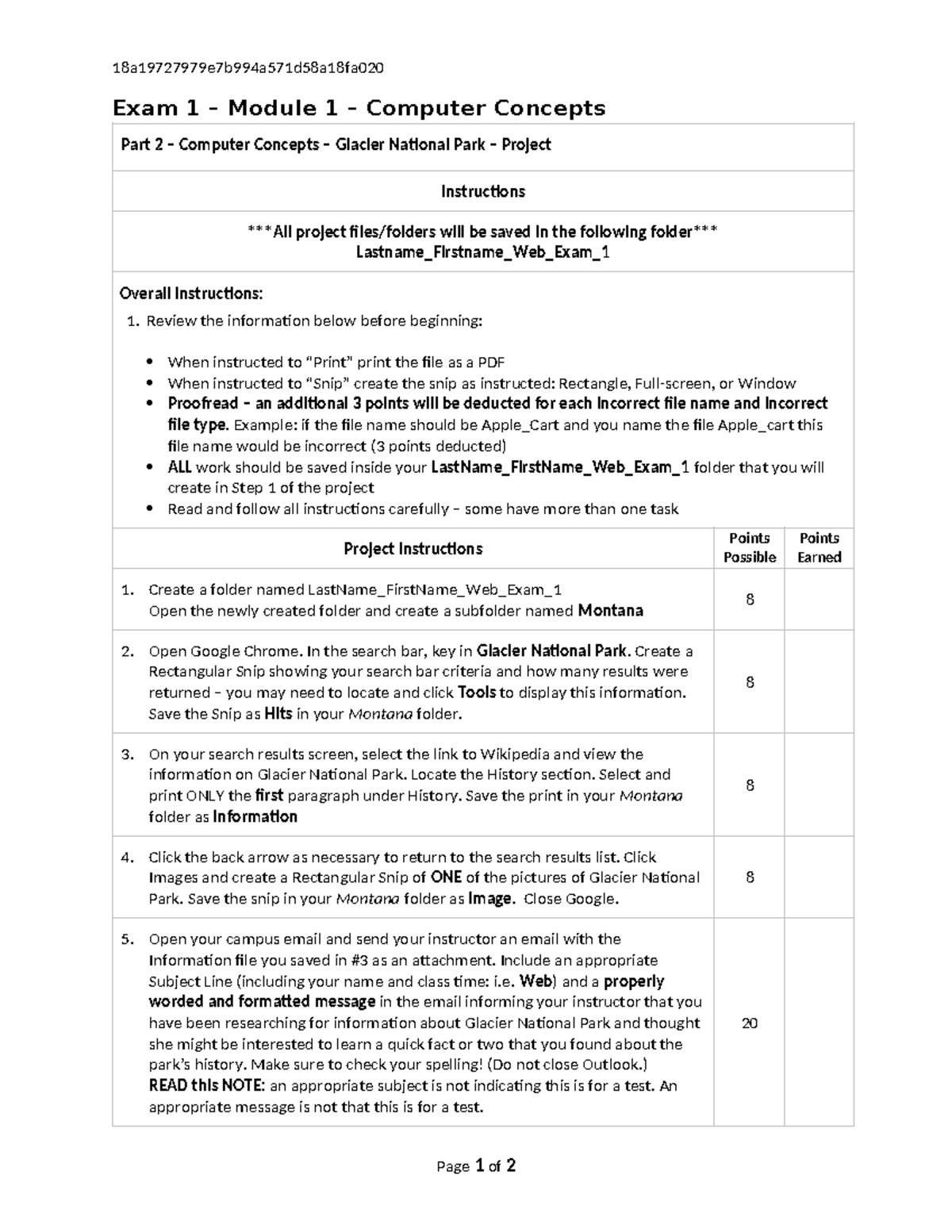 Exam 1 Module 1 Computer Concepts GNP Web Instructions - 18a19727979e7b994a571d58a18fa Exam 1 ...
